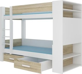 Dvoupodlažní postel pro dvě osoby s matracemi GARET 200x90