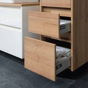 Mereo Mereo, Opto koupelnová skříňka vysoká 125 cm, levé otevírání, Multidecor, CN995LBIAA