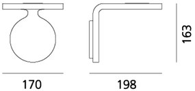 Artemide 1615010A Rea 17 White, nástěnné svítidlo pro nepřímé osvětelní,  25W LED 3000K, šířka 17cm