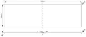 Cersanit City, pultová deska 155x45x2,5 cm, dub, S584-059
