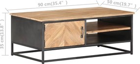 Konferenční stolek šedý 90 x 50 x 35 cm masivní akáciové dřevo 323526
