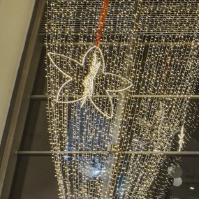 Easy Fix LED světelný závěs interiér, 100 × 150 cm, teple bílá, 150 diod, 10 pramenů, čirý kabel, IP20, prodlužovací
