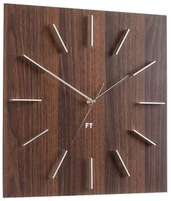 Designové nástěnné hodiny Future Time FT1010WE Square dark natural brown 40cm