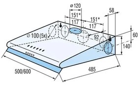 Mora OP 540 X Podstavný odsavač par