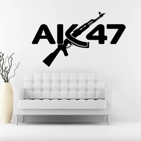 AK 47 - vinylová samolepka na zeď 168x100cm