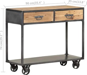 Konzolový stolek 90 x 35 x 74 cm masivní recyklované dřevo 323516