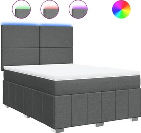 Box spring postel s matrací tmavě šedá 160x200 cm textil 3294013