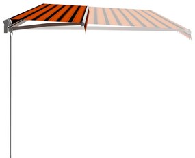 vidaXL Marketos Ručně zatahovací markýza 600 x 300 cm oranžovo-hnědá