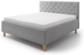 Čalouněná postel ARNAUD 160x200 s úložným prostorem, světle šedá Barva: dřevo