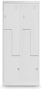 Rauman Kovová šatní skříň Z 80 x 50 x 180 cm, otočný zámek - světle šedá