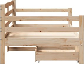 Válenda se zásuvkami bílá 80 x 200 cm masivní borovice 3302064