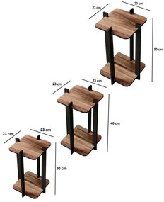Wooden Plant Stand Flower Desk Square - Walnut