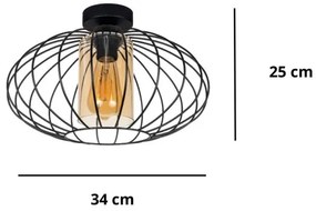 Přisazený lustr CORRINI 1xE27/60W/230V pr. 34 cm černá/béžová