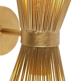 Nástěnná lampa ve stylu Art Deco, zlatá, 2 světla - koště