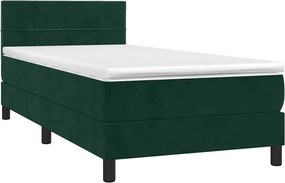 Box spring postel s matrací tmavě zelená 100x200 cm samet 3141290