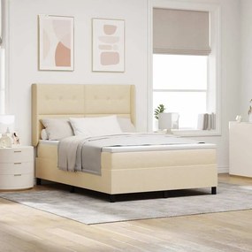 Postel s boxspringem s polštářem Krémová 200 x 140 cm textil 3341649