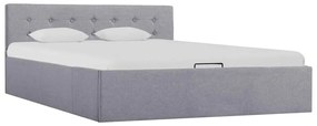 Rám postele Bend - s úložným prostorem - světle šedý textil | 140x200 cm