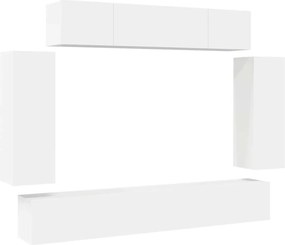 6dílný set TV skříněk bílý kompozitní dřevo 3078699
