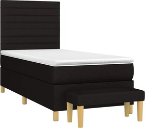 Box spring postel s matrací černá 90x190 cm textil 3137199