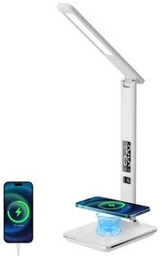 Immax Immax 08966L- LED Stmívatelná lampa s bezdr. nabíjením KINGFISHER 8,5W/230V bílá IM0296