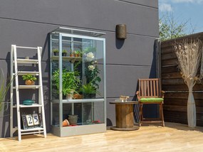 Vitavia Balkonový skleník „Stad“, s pevným základem nebo kolečky, z hliníku. (ocelový podstavec, hliník eloxovaný)