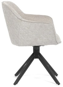 AUTRONIC Jídelní a konferenční židle, potah krémová látka, kovové nohy, černý mat