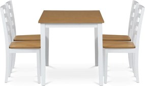 Jídelní set 1+4, rozměr stolu, MDF, dýha, masivní nohy, moření dub (120 x 75) cm