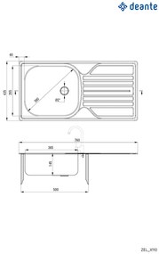 Deante Dřez Legato s odkapávačem, nerez - ZEL 3110