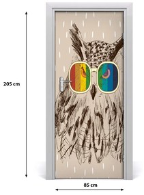 Samolepící fototapeta na dveře Sovy s brýlemi 85x205 cm