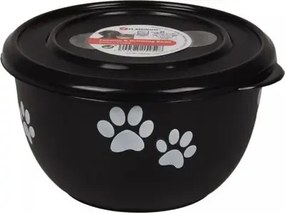 Flamingo Kena černá/stříbrná 600ml / Miska pro psy s víkem