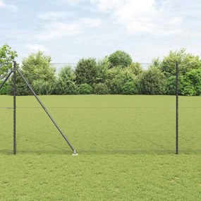 Hexagonální plot s podpěrou 10 x 1,6 m Ocel potažená PVC Šedá 3353215