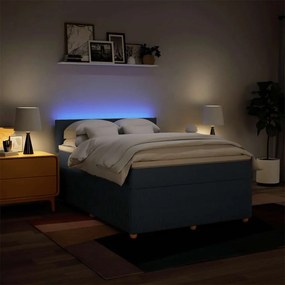 Box spring postel s matrací modrá 140x190 cm textil 3289757