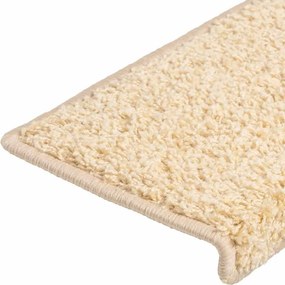 Schodové rohože 20 ks 65 x 21 x 4 cm krémové s obdélníkovým okrajem 3365855