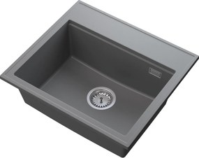 Gamma Modern 5055, 1-komorový granitový dřez 560x500x210 mm, šedá, GMA-ZM-55-G