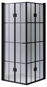 BPS-koupelny Čtvercový sprchový kout HYD-SK08B-M 90x90 černá/transparent