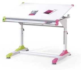 Dětský rostoucí psací stůl Collorido bílo-zeleno-růžový