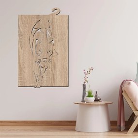 dřevo života Dřevěná dekorace na zeď Panter Zvolte rozměr (cm): 60x96, Zvolte barvu dekoru: Dub Sonoma