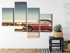 Vícedílný obraz Staré Americké Retro Auto Nedostatek Nedostatek Plátno Canvas 80x50