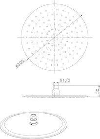 Sapho Sapho, SLIM Hlavová sprcha, průměr 300mm, zlatá matná, MS573GB