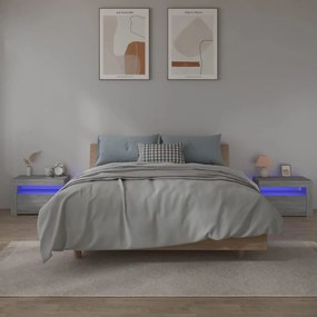 vidaXL Noční stolky 2 ks s LED osvětlením 60 x 35 x 40 cm [3144974] Barva: šedá sonoma