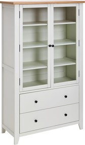 XXXLutz VITRÍNA, dub, borovice, čiré, přírodní barvy, bílá, 100/165/43 cm MID.YOU - Kredence a vitríny - 002510001201
