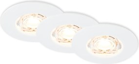 BRILONER Vestavné LED svítidlo bílé 3,6W 350lm 3000K IP44 pr. 65x25 mm, 3 ks