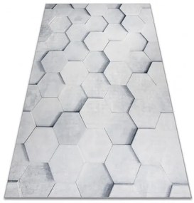 Dywany Łuszczów, Kusový koberec ANDRE Hexagon 3D 1180, 120x170, šedá, chodba / předsíň