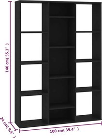 vidaXL Knihovna/dělící stěna 100 x 24 x 140 cm dřevotříska [800442] Barva: bílá s vysokým leskem