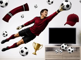 Fotbalový brankář Sparta Praha úpravy na přání fotbalové samolepky na zeď arch 75 x 55 cm