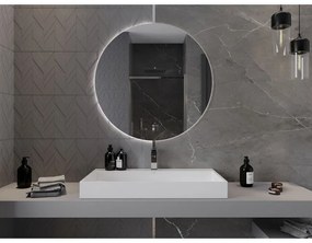 Mexen Erg, kulaté LED podsvícené koupelnové zrcadlo 90 cm, 6000K, topná podložka proti zamlžování, 9823-090-090-611-00