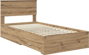 Rám postele s čelo Dub artisan 100 x 200 cm Kompozitní dřevo 3410939