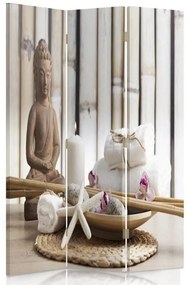 Ozdobný paraván, Buddhův klid - 110x170 cm, třídílný, klasický paraván