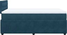 Box spring postel s matrací modrá 120 x 200 cm samet 3290026
