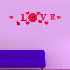 Nástěnné 3D hodiny Love Barevná varianta: Červená